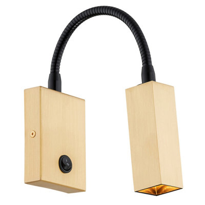 Luminosa Rockstar Reading Wall Light Brushed Brass