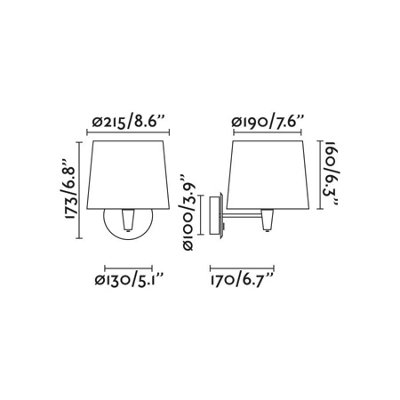 Luminosa Samba Wall Light with Shade White, E27 | DIY at B&Q
