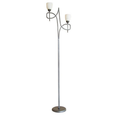 Luminosa San Marino Floor Lamp In-Line Dimmer 2 Light E14 Tex/Pewter ...