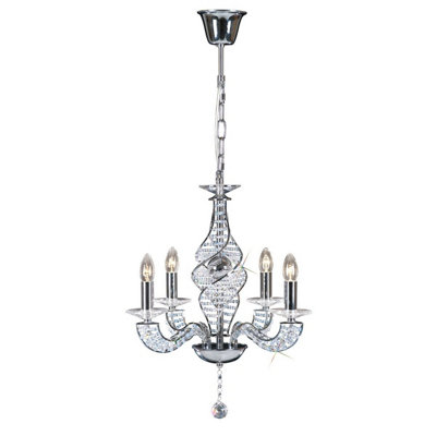 Luminosa Santo Pendant 4 Light E14 Polished Chrome/Crystal