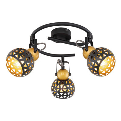 Luminosa Sarra Ceiling Spotlight Clusters Matt Black 3x E14