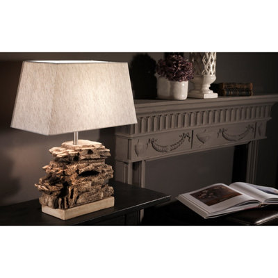 Luminosa Sasso Floor Lamp With Shade, Stone Effect, Fabric Shade | DIY ...