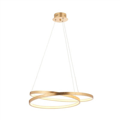 Luminosa Scribble LED 1 Light Pendant Gold Leaf, Frosted Acrylic