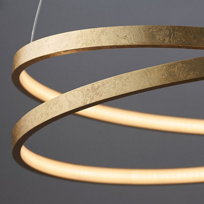 Luminosa Scribble LED 1 Light Pendant Gold Leaf, Frosted Acrylic