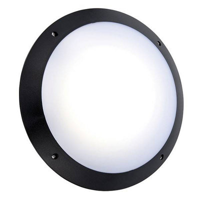Luminosa Seran Integrated LED Outdoor Microwave Wall Light Matt Black ...
