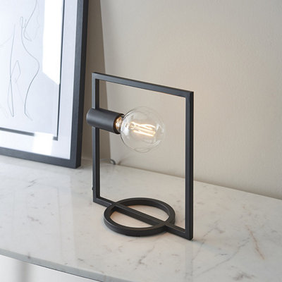 Luminosa Shape Rectangle Base Only Table Lamp Matt Black