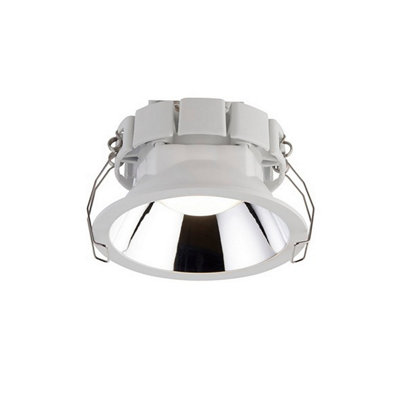 Luminosa Shield Fire Rated Bezel Chrome Recessed Downlight Matt White ...