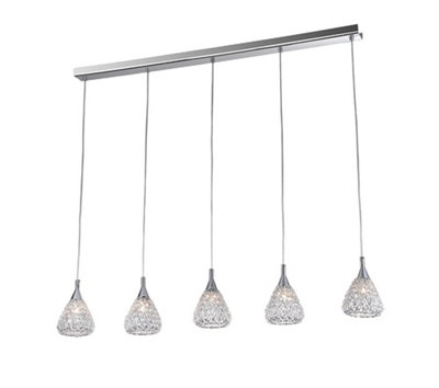 Luminosa Simone 5 Light Chrome Bar Pendant Ceiling Light