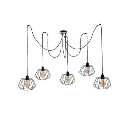 Luminosa Soho Cluster Pendant Ceiling Light Wood, 5x E27