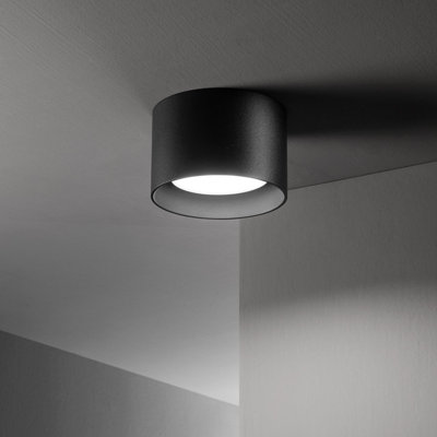 Luminosa Spike Round Surface Mounted Downlight Black