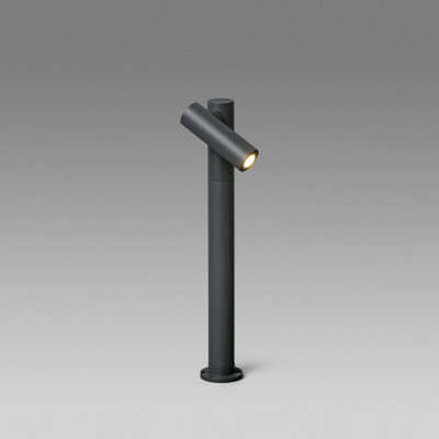 Luminosa Spy Outdoor LED Bollard Spotlight Lamp Dark Grey 6W H430 IP65
