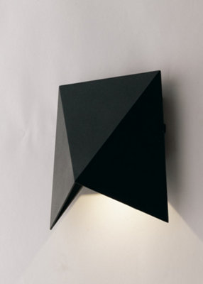 Luminosa Stealth Outdoor LED Aluminium Down Wall Lamp, Black Matt, IP54 ...