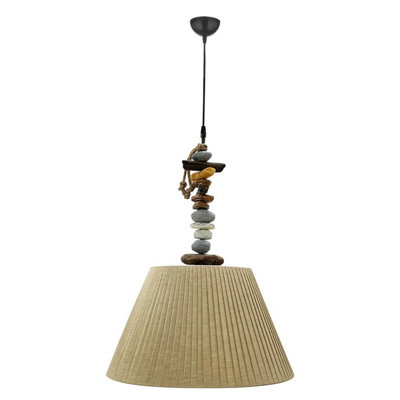 Luminosa Stoney Dome Pendant Ceiling Light, Stone Tower