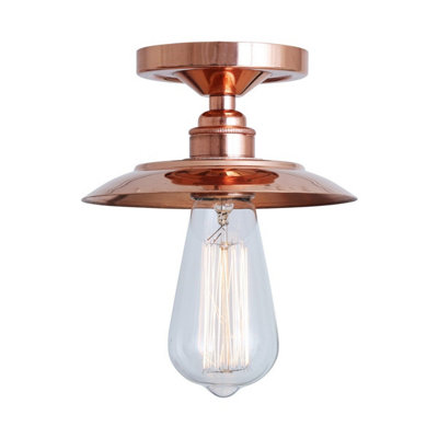 Luminosa Suva Flush Ceiling Fitting, Copper