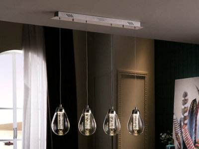 Luminosa Taccia Integrated LED 4 Light Crystal Bar Ceiling Pendant ...