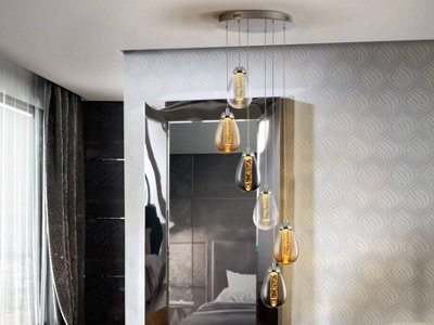 Luminosa Taccia Integrated LED 6 Light Crystal Cluster Drop Ceiling ...