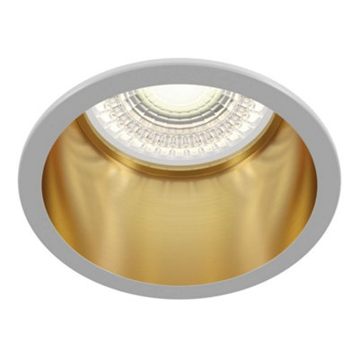 Luminosa Technical Reif White with Gold Recessed Downlight