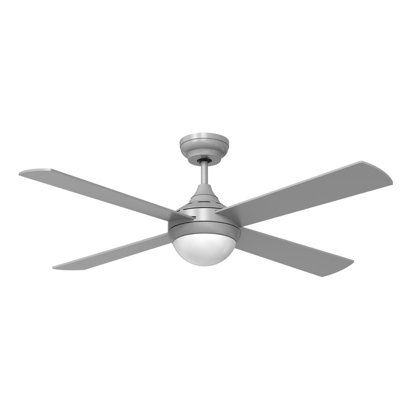 Luminosa Tempo 132cm 4 Blade DC LED Ceiling Fan 23W CCT Silver | DIY at B&Q