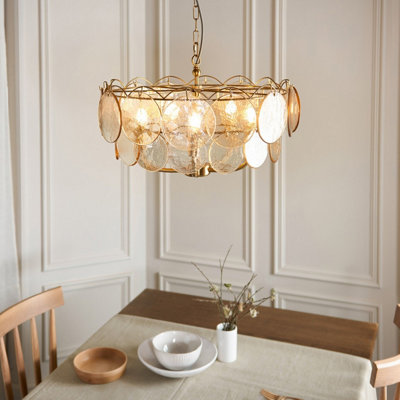 Luminosa Thistle Pendant Ceiling Light Brushed Aged Brass Plate ...