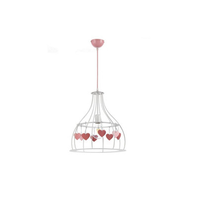 Luminosa Titta Heart Design Wire Frame Pendant Ceiling Light, Hearts