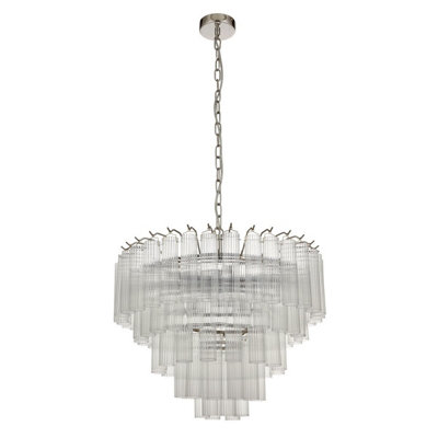 LUMINOSA TOULOUSE 12 LIGHT MULTI ARM LAMP CEILING PENDANT BRIGHT NICKEL