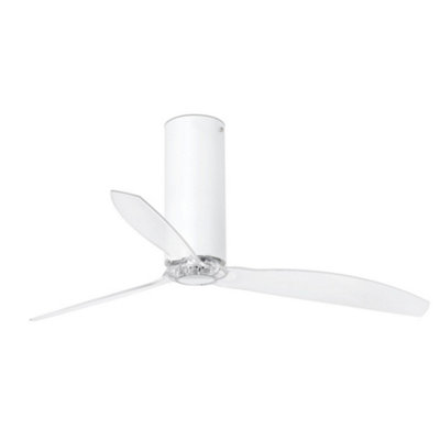 Luminosa Tube Shiny White, Transparent Ceiling Fan With DC Motor Smart ...
