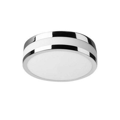 Luminosa Vapor Bathroom LED Round Simple Flush Ceiling Light Chrome 23 ...