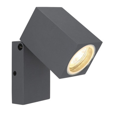 Luminosa Veronika Outdoor Spotlight Anthracite IP44 Clear Glass Shade ...