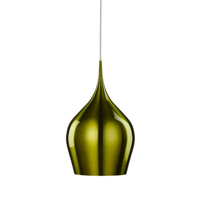 Luminosa Vibrant 1 Light Large Dome Ceiling Pendant Green, E27