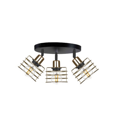 Luminosa Viva Ceiling Spotlight Clusters Gold, 35cm, 3x E27