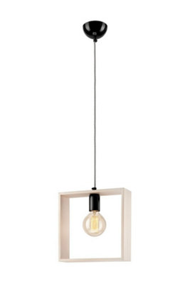 Luminosa Wire Frame Pendant Ceiling Light White, 1x E27