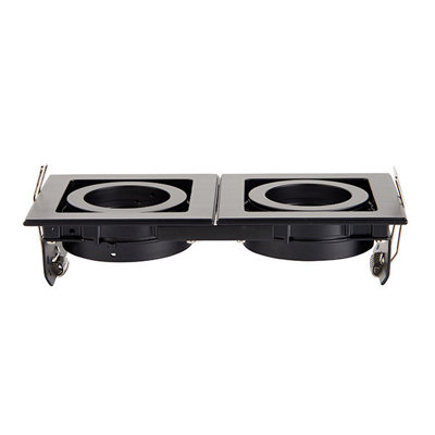 Luminosa Xeno Twin 2 Light Recessed Titlable Downlight Matt Black Dimmable