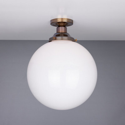 Luminosa Yerevan 30cm Globe Ceiling Fitting, Antique Brass