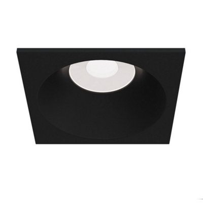 Luminosa Zoom Recessed Square Downlight Black, 1 Light IP65, GU10