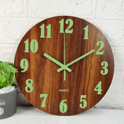 Luminous Wall Clock Silent Battery Operated Clocks For Home Kitchen ...