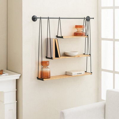 Luna 3 Tier Wall Shelf Floating Shelf Wall Mounted Shelf Book Shelves ...