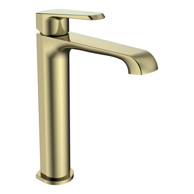 Lunaris Brushed Brass Complete Bathroom Tap Set: Freestanding Bath ...