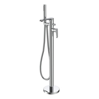 Lunaris Chrome Freestanding Bath Shower Mixer and Tall Mono Mixer Tap ...