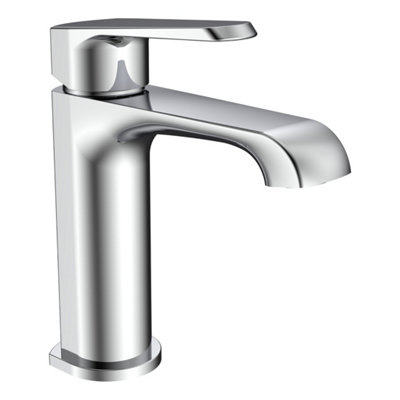 Lunaris Chrome Freestanding Bath Shower Mixer & Deck-Mounted Basin Tap ...