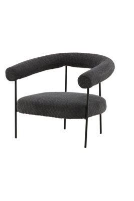 LUSTIG ARM CHAIR,DARK GREY BOUCLE