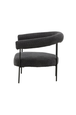 LUSTIG ARM CHAIR,DARK GREY BOUCLE