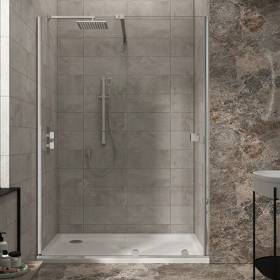 Luton 1000mm Wet Room Recessed Sliding Shower Screen 8mm Easy Clean ...