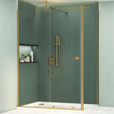 Luton 1300 x 900mm Wet Room Sliding Shower Screen with Side Panel 8mm ...