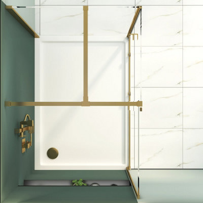 Luton 1600 x 900mm Wet Room Sliding Shower Screen with Side Panel 8mm ...