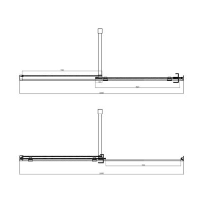 Luton 1600 x 900mm Wet Room Sliding Shower Screen with Side Panel 8mm ...