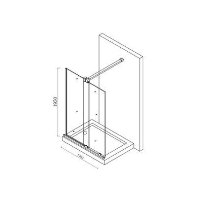 Luton 1700mm Wet Room Recessed Sliding Shower Screen 8mm Easy Clean ...