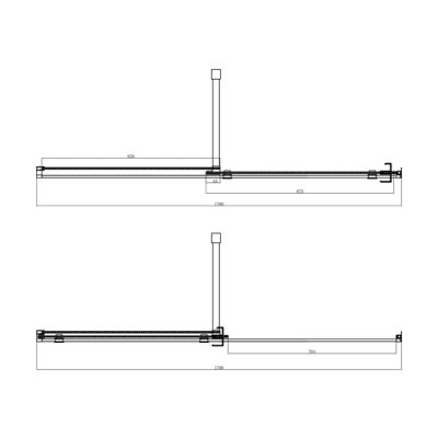 Luton 1700mm Wet Room Recessed Sliding Shower Screen 8mm Easy Clean ...