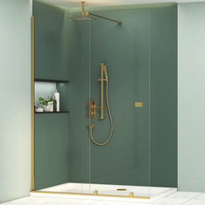 Luton 1700mm Wet Room Sliding Shower Screen 8mm Easy Clean Nano Glass ...