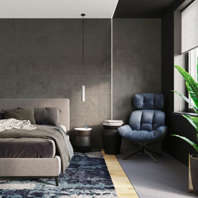 Luvo Concrete Grey 1 Light Classic Pendant Ceiling Light