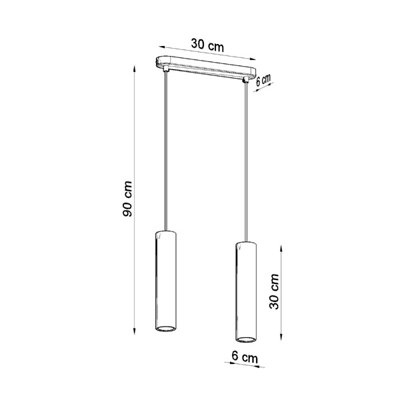 Luvo Concrete Grey 2 Light Classic Pendant Ceiling Light